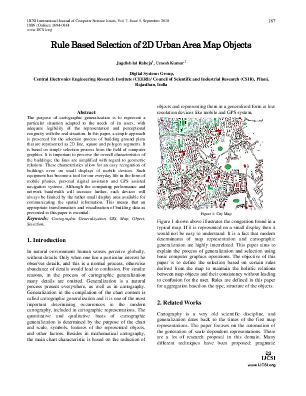 (PDF) Rule Based Selection of 2D Urban Area Map Objects