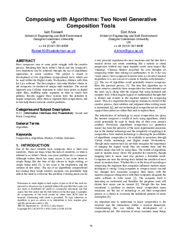 (PDF) Composing with algorithms