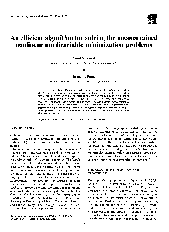(PDF) Sherif-Boice Algorithm for Nonlinear Minimization