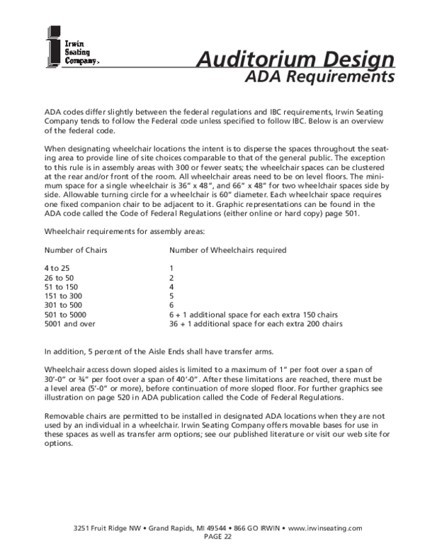 (PDF) Auditorium Design ADA Requirements