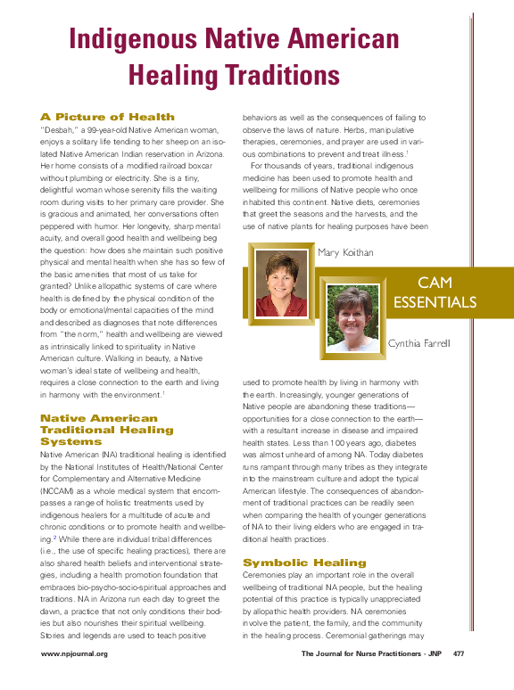 (PDF) Indigenous Native American Healing Traditions