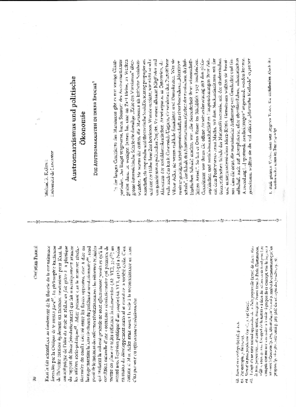 (PDF) Austromarxismus und politische Ökonomie. Die Austromarxisten in ...