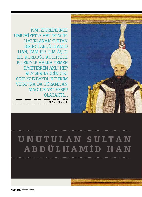 (PDF) Unutulan Sultan 1. Abdulhamîd Han
