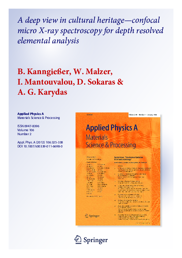 (PDF) A deep view in cultural heritage—confocal micro X-ray spectroscopy for depth resolved ...