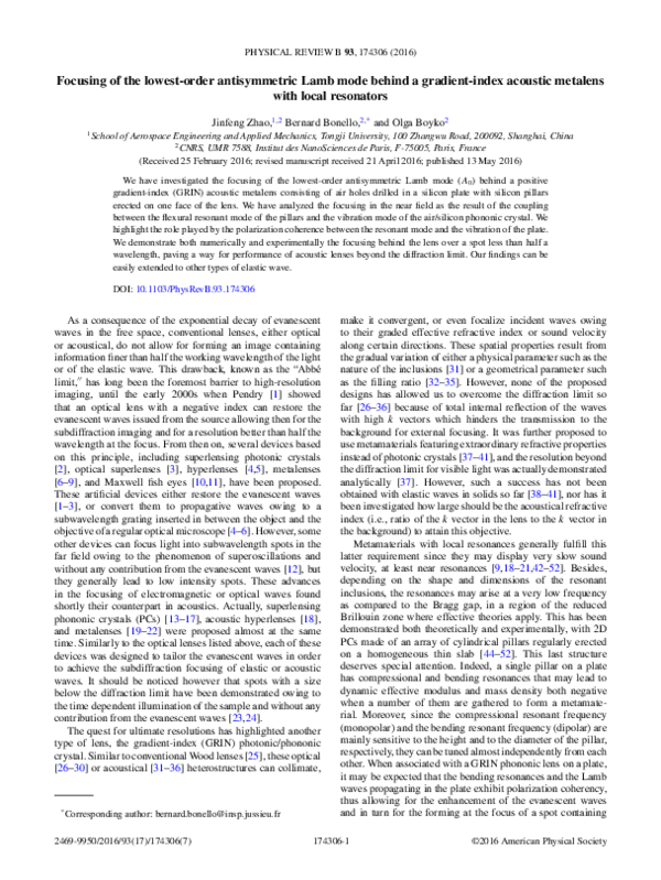 Pdf Gradient Index Devices For The Simultaneous Focusing Of The