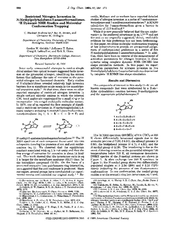 (PDF) Restricted Nitrogen Inversion in N-Methylpolyhalobenz-7 ...