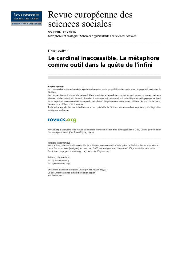 (PDF) Le cardinal inaccessible. La métaphore comme outil dans la quête ...