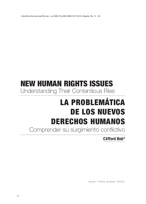 (PDF) New Human Rights Issues. Understanding Their Contentious Rise