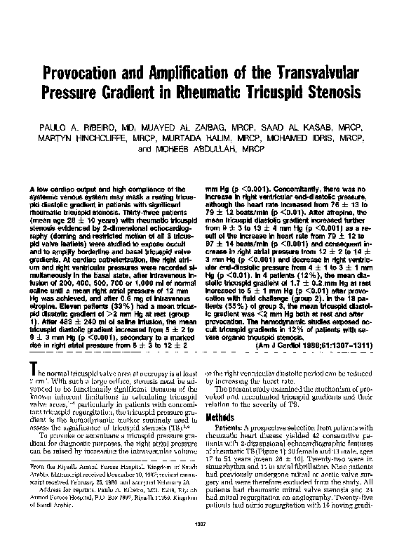 (PDF) Provocation and amplification of the transvalvular pressure ...