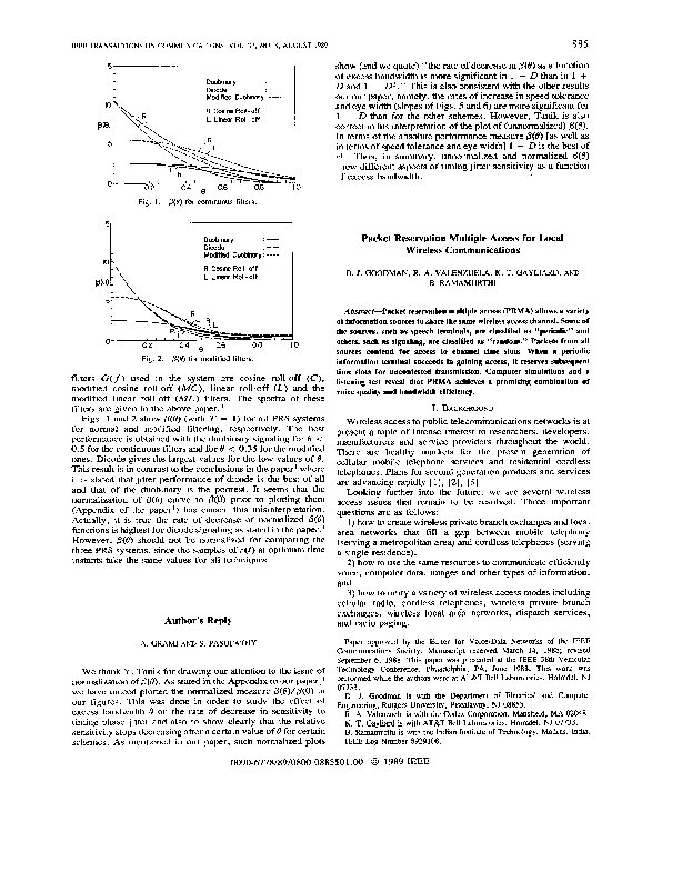 (PDF) Packet reservation multiple access for local wireless communications