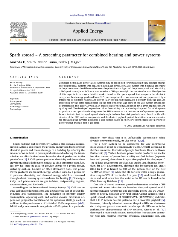 (PDF) Spark spread – A screening parameter for combined heating and ...