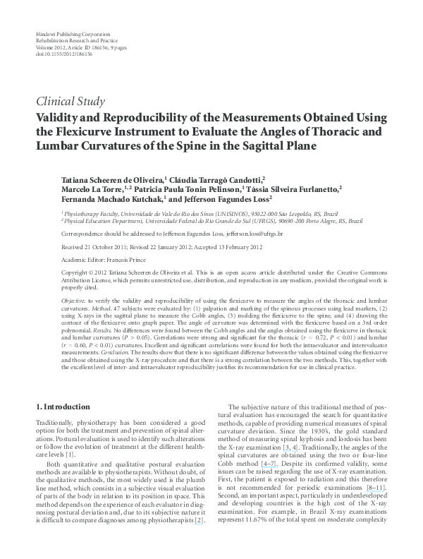 (PDF) Validity and Reproducibility of the Measurements Obtained Using ...