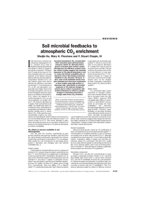 (PDF) Soil microbial feedbacks to atmospheric CO2 enrichment