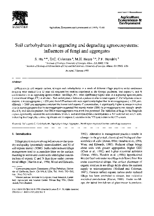 (PDF) Soil carbohydrates in aggrading and degrading agroecosystems ...