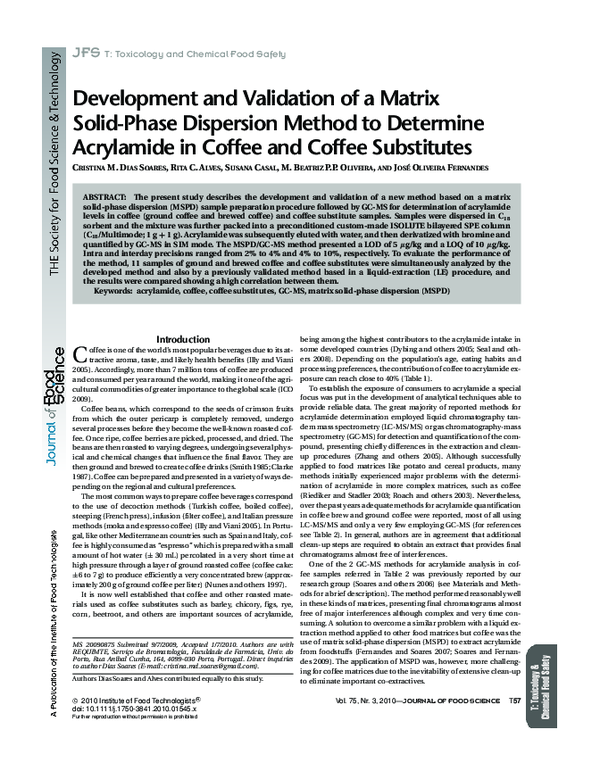 (PDF) Development and Validation of a Matrix Solid-Phase Dispersion Method to Determine ...