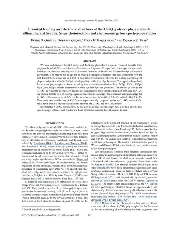 (PDF) Chemical bonding and electronic structures of the Al2SiO5 ...