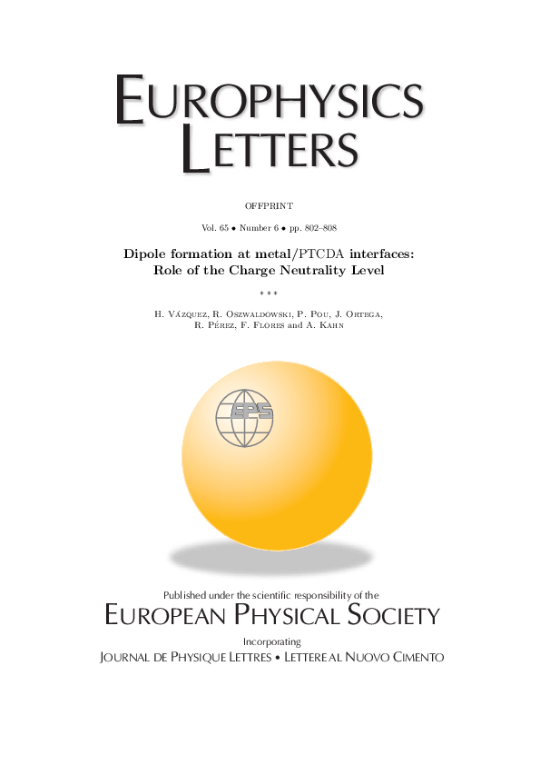 (PDF) Dipole formation at metal/PTCDA interfaces: Role of the Charge ...