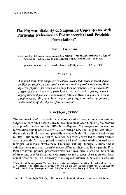 (PDF) The physical stability of suspension concentrates with particular ...