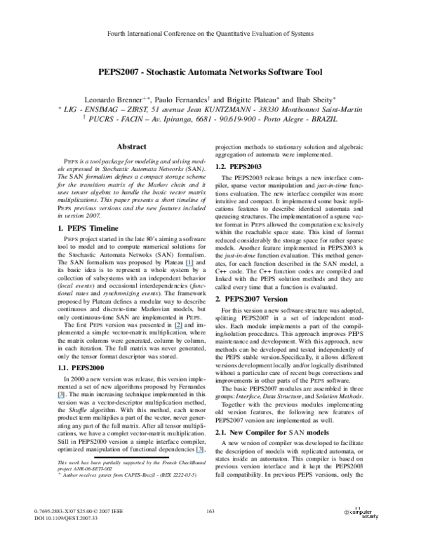 (PDF) Peps2007-Stochastic Automata Networks Software Tool