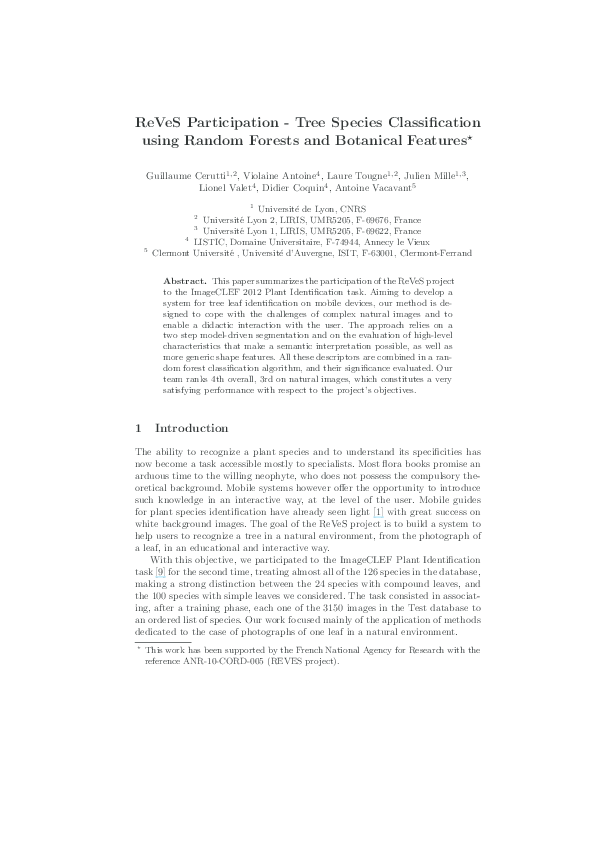(PDF) Reves participation-tree species classification using random ... (PDF) Reves participation-tree species classification using random ...