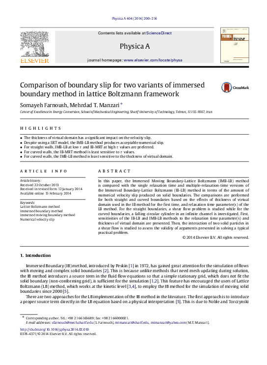 Pdf Comparison Of Boundary Slip For Two Variants Of Immersed Boundary Method In Lattice