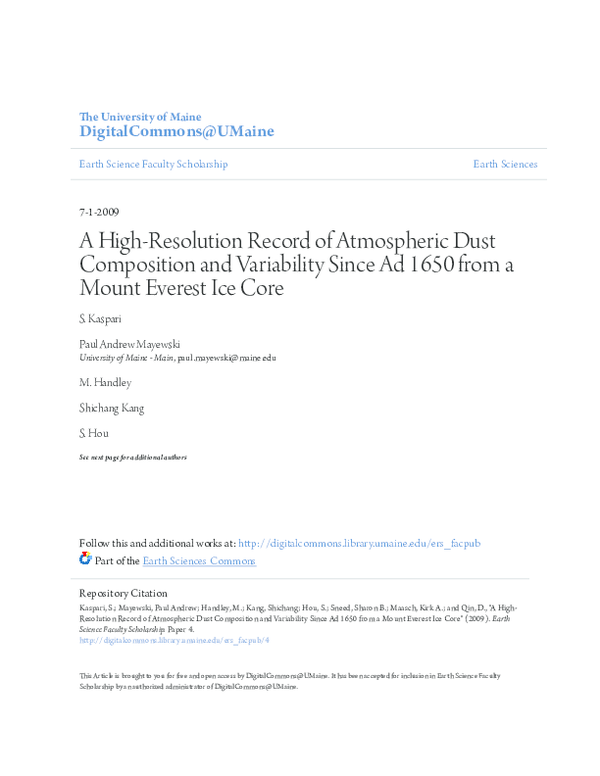 (PDF) A High-Resolution Record of Atmospheric Dust Composition and ...