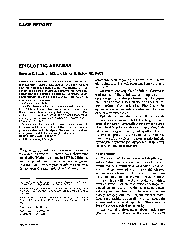 (PDF) Epiglottic abscess