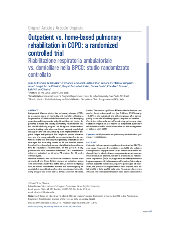 (PDF) Outpatient vs. home-based pulmonary rehabilitation in COPD: a ...