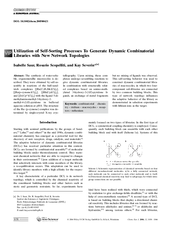 Pdf Utilization Of Self Sorting Processes To Generate Dynamic