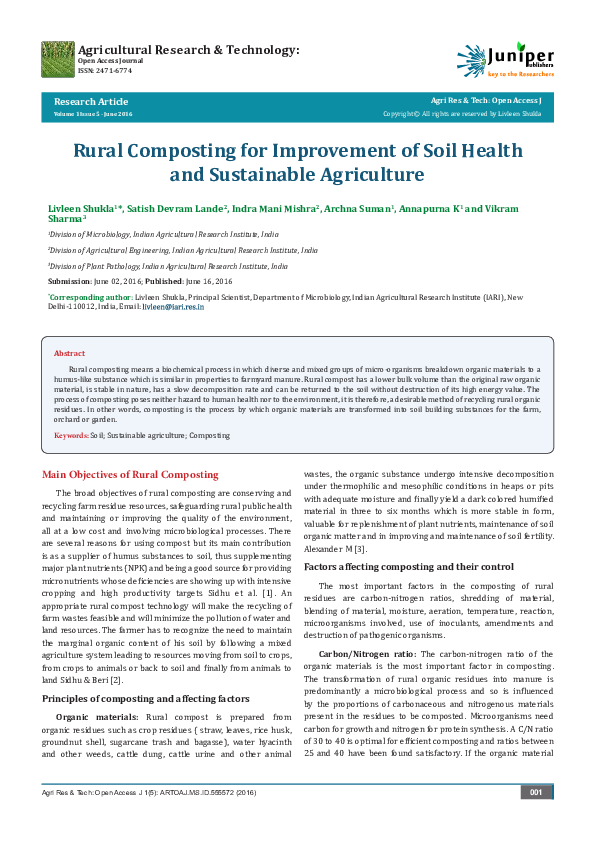 (PDF) Rural Composting for Improvement of Soil Health and Sustainable ...