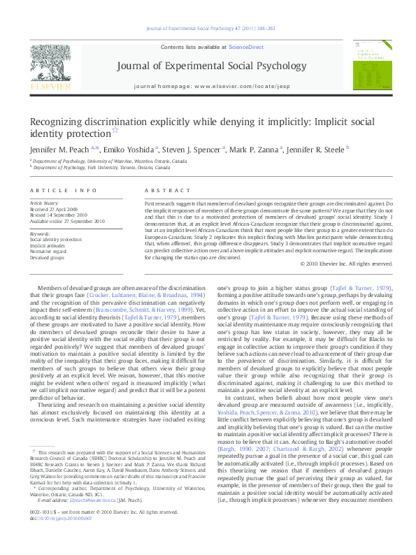 (PDF) Recognizing discrimination explicitly while denying it implicitly ...