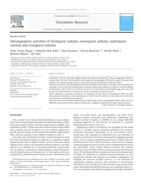 (PDF) Antiangiogenic activities of bemiparin sodium, enoxaparin sodium ...