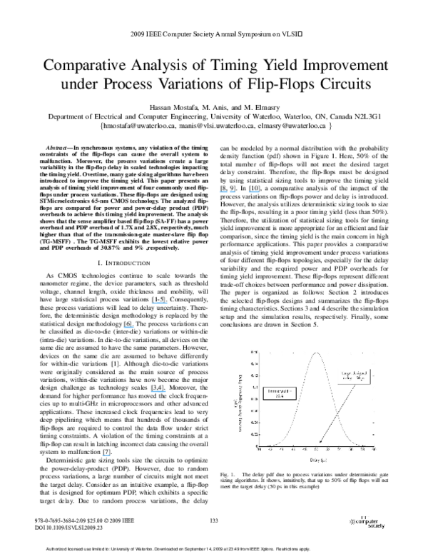 (PDF) Comparative Analysis of Timing Yield Improvement under Process Variations of Flip-Flops ...