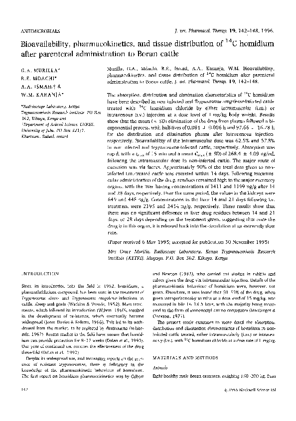 (PDF) Bioavailability, pharmacokinetics, and tissue distribution of 14 ...