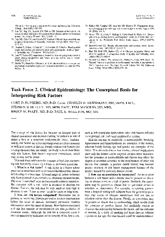 (PDF) Task force 2. Clinical epidemiology: The conceptual basis for ...