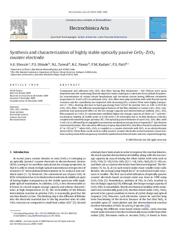 (PDF) Synthesis and characterization of highly stable optically passive ...