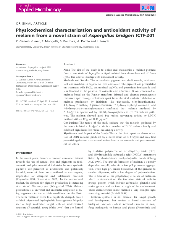 (PDF) Physicochemical Characterization and Antioxidant Activity of a ...
