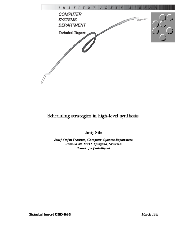 Pdf Scheduling Strategies In High Level Synthesis 