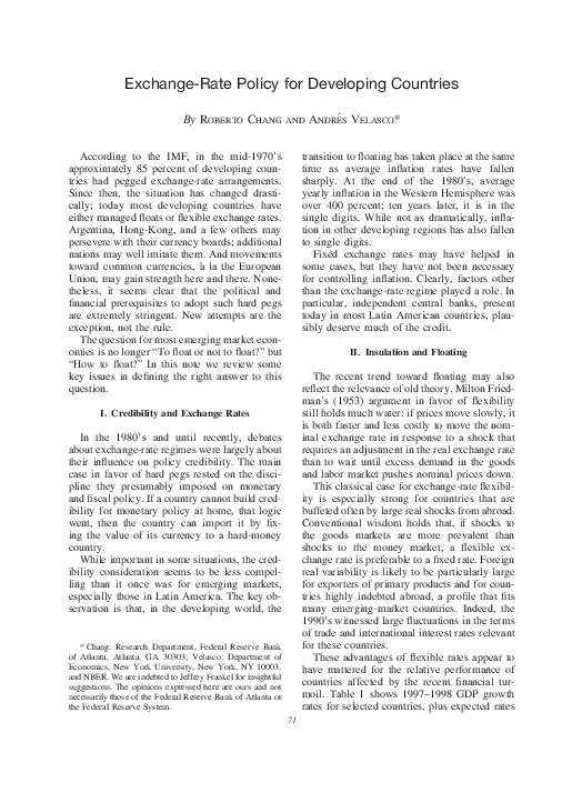 (PDF) Exchange-Rate Policy for Developing Countries