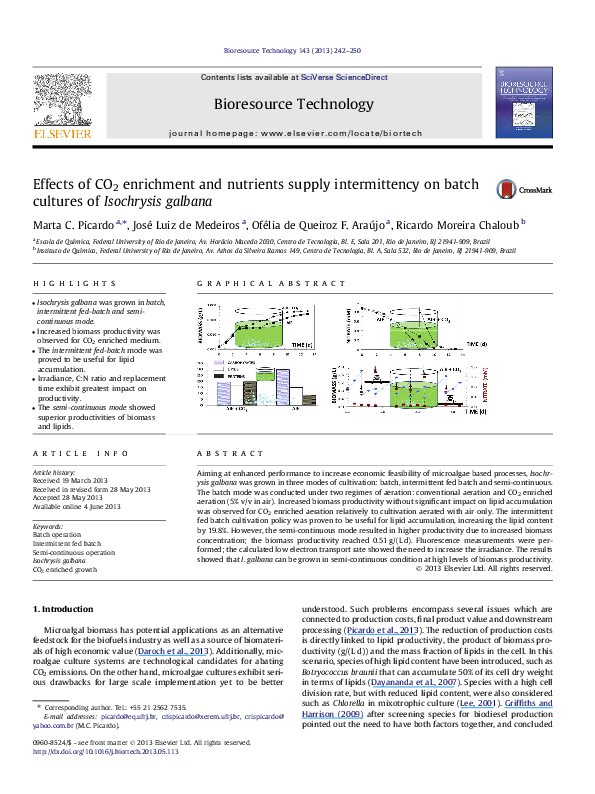 (PDF) Effects of CO2 enrichment and nutrients supply intermittency on ...