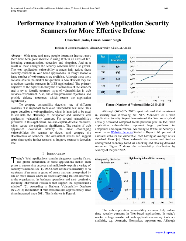 Pdf Performance Evaluation Of Web Application Security Scanners For More Effective Defense