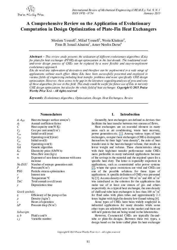 (PDF) A Comprehensive Review on the Application of Evolutionary Computation in Design ...