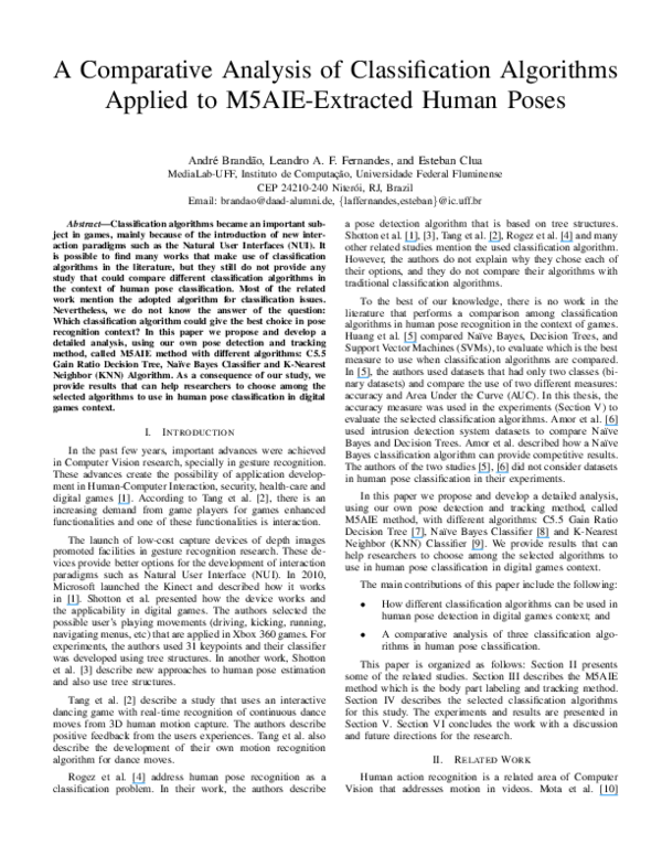 (PDF) A comparative analysis of classification algorithms applied to ...