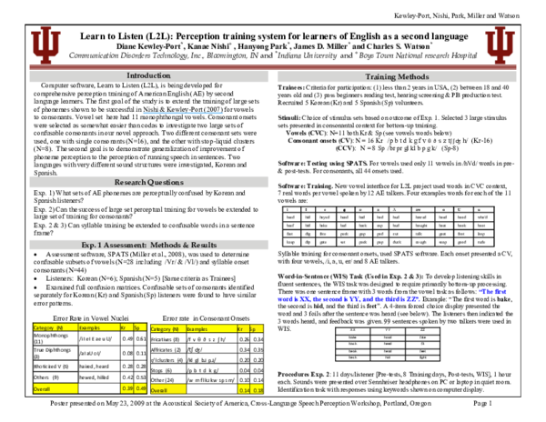 (PDF) Learn to Listen (L2L): Perception training system for learners of ...