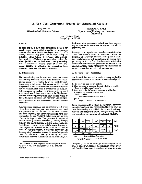 Pdf A New Test Generation Method For Sequential Circuits