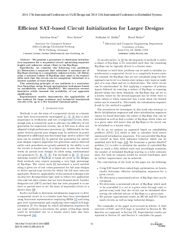 (PDF) Efficient SAT-Based Circuit Initialization for Larger Designs