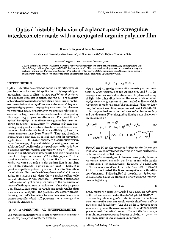 (PDF) Optical bistable behavior of a planar quasi-waveguide ...