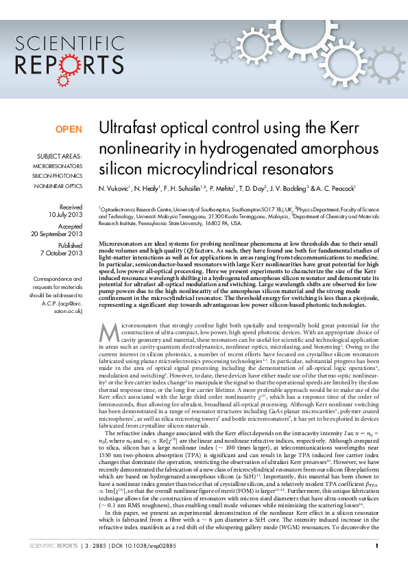 (PDF) Ultrafast optical control using the Kerr nonlinearity in ...