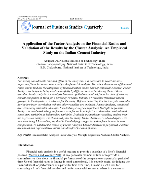 cluster analysis after factor analysis