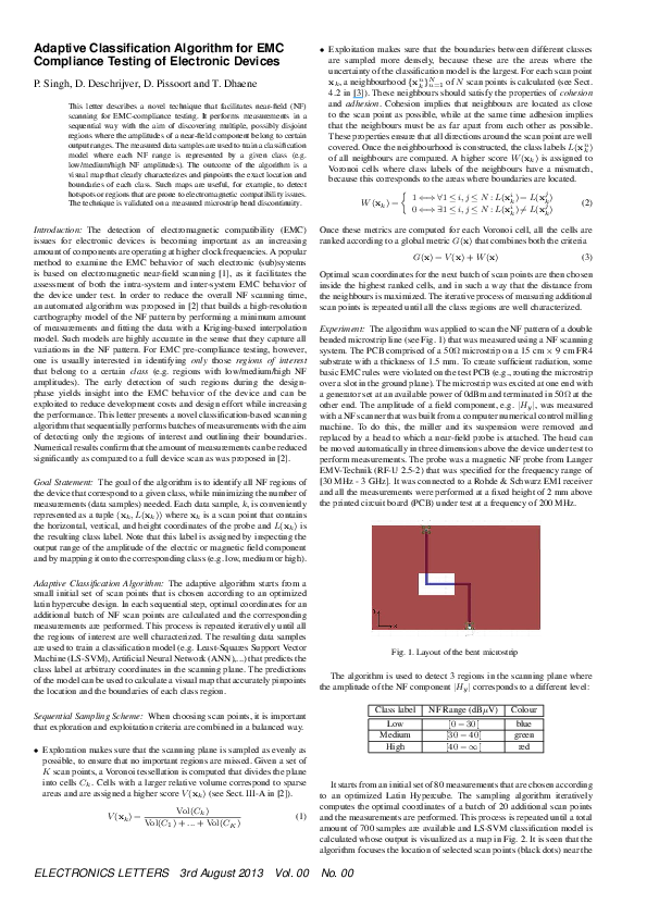 Pdf Adaptive Classification Algorithm For Emc Compliance Testing Of
